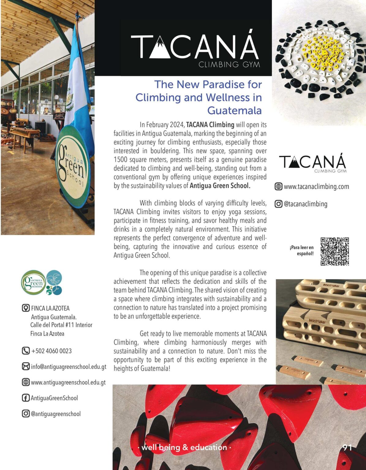 Tacaná Climbing Gym Antigua Guatemala - Qué Pasa Magazine